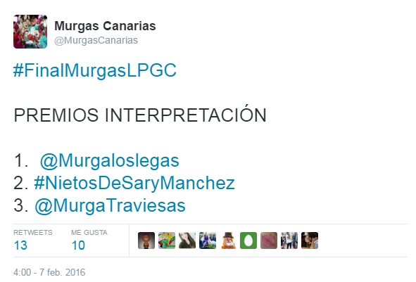Los 10 tuits más retuiteados de @MurgasCanarias en 2016 - MurgasCanarias