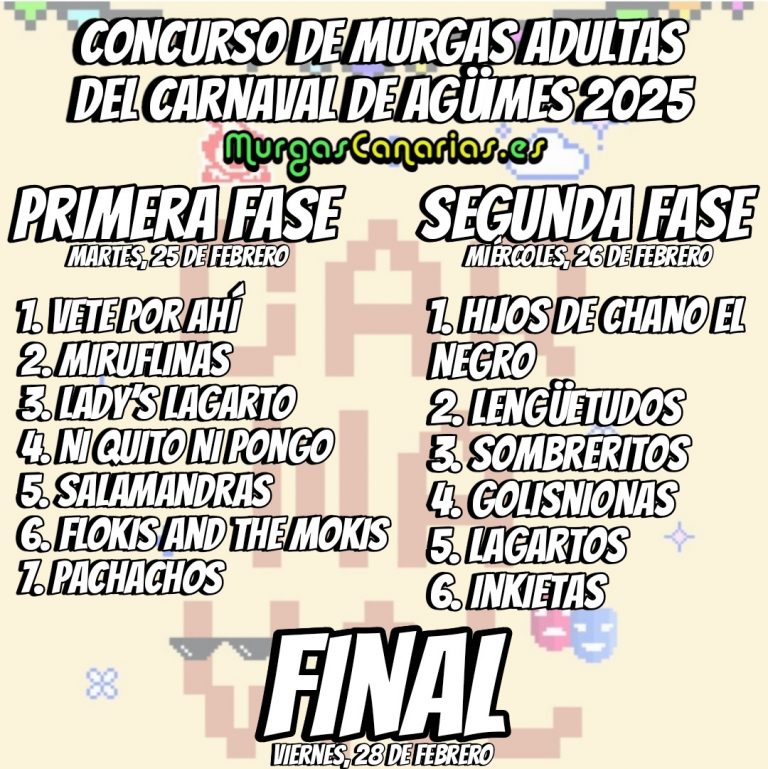 EN DIRECTO: Primera Fase del Concurso de Murgas Adultas de Agüimes 2025 - MurgasCanarias